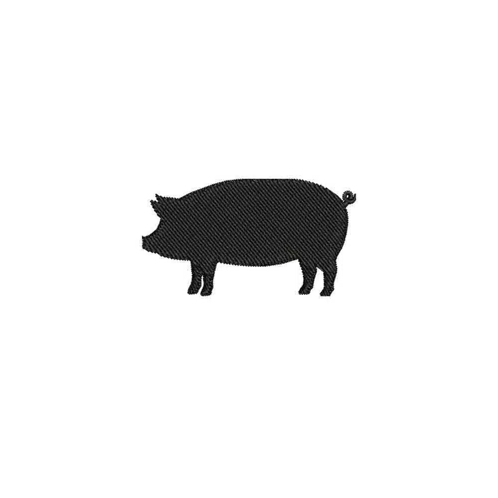 Pig Silhouette Machine Embroidery Design | Farm Animal Embroidery ...