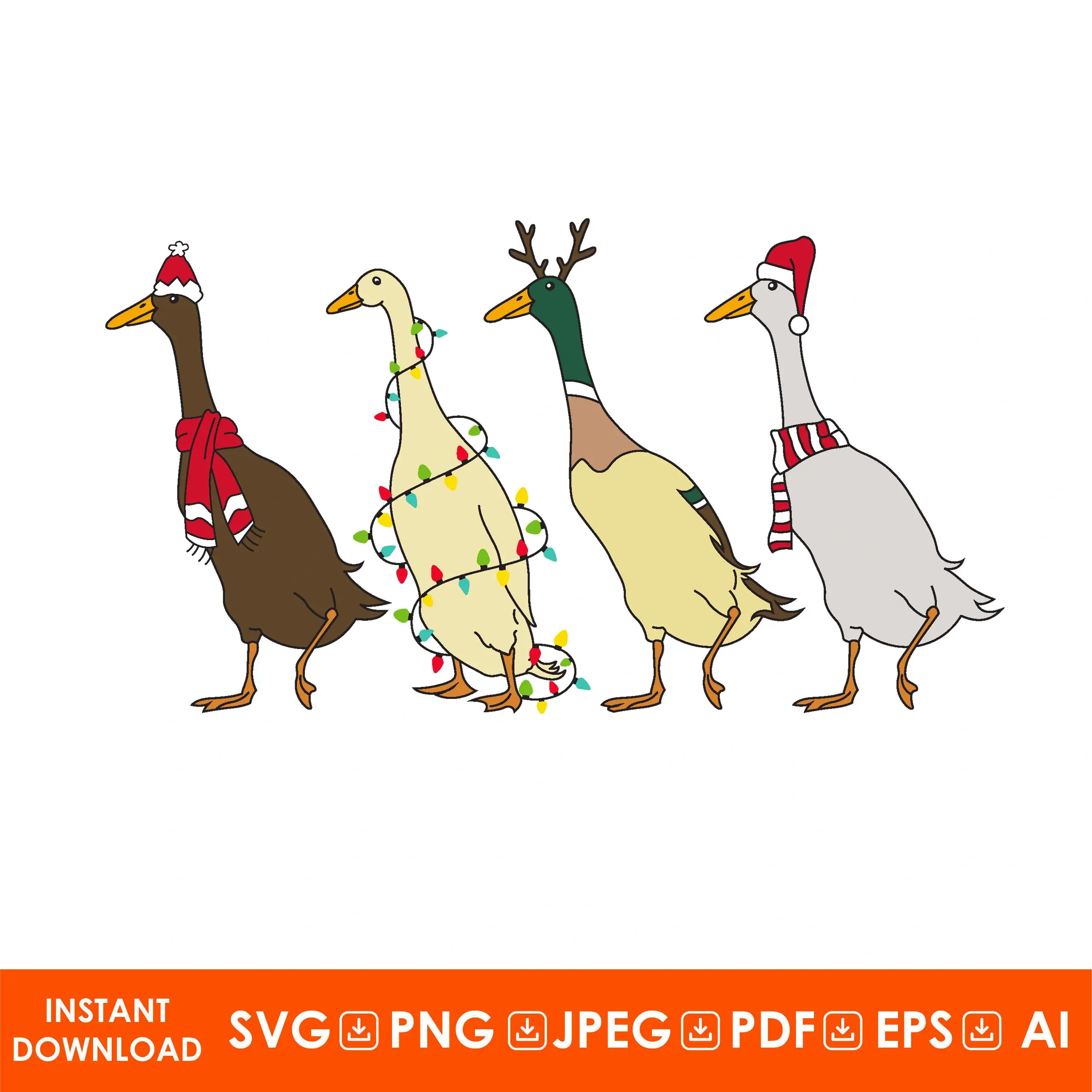 Christmas Duck - Sarastockdesigns