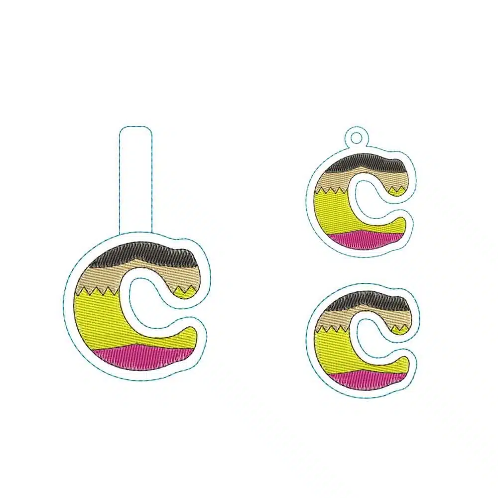 School Alphabet C Key Fob - Sarastockdesigns